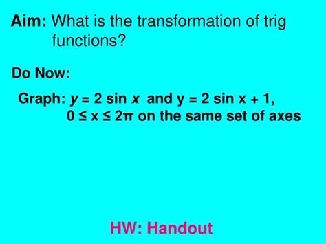 Ppt Aim What Is The Transformation Of Trig Functions Powerpoint Presentation Id 6828848