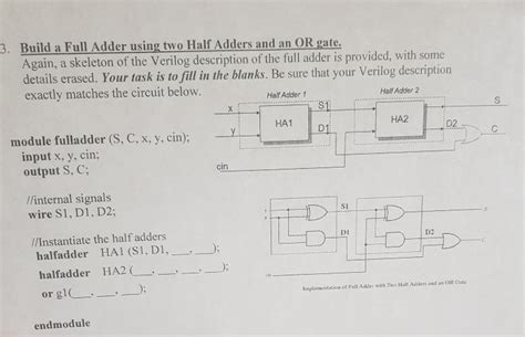 Solved Build A Half Adder Below Is The Circuit And Chegg
