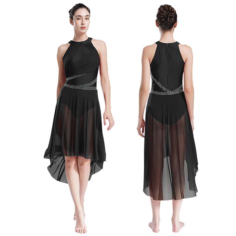 Womens Shiny Halter Lyrical Dance Dress Cocktail Grandado