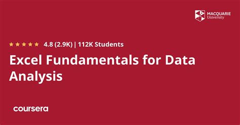 Excel Fundamentals For Data Analysis Coursya