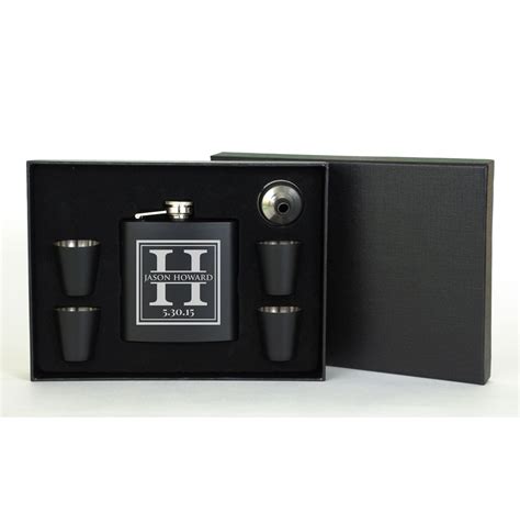 Personalized Flask Set Flask With Shot Glasses