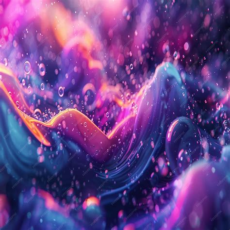 Vibrant Abstract Liquid Waves In Warm And Cool Colors Creating A Glossy Fluid Dynamic Visual