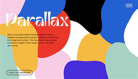 parallax effect demo in web ui behance