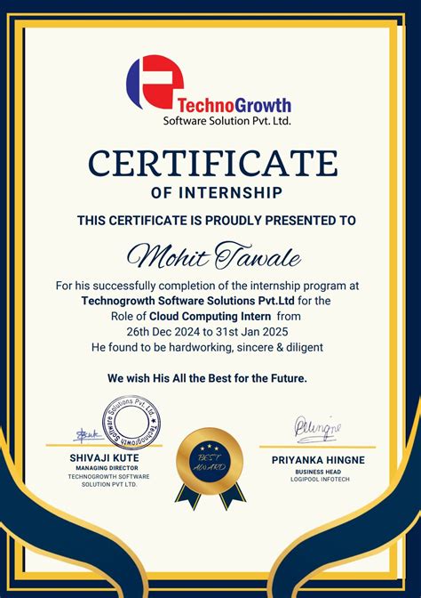 aws cloudcomputing internship technogrowth careergrowth… mohit tawale