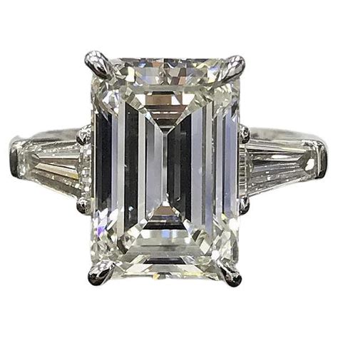 Gia Certified 10 Carat Emerald Cut Diamond Ring Flawless Clarity For