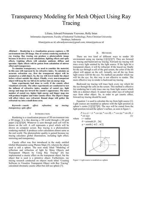 PDF Transparency Modeling For Mesh Object Using Ray Tracing