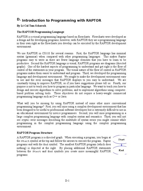 Intro To Programming With Raptor Pdf Variable Computer Science Computer Program