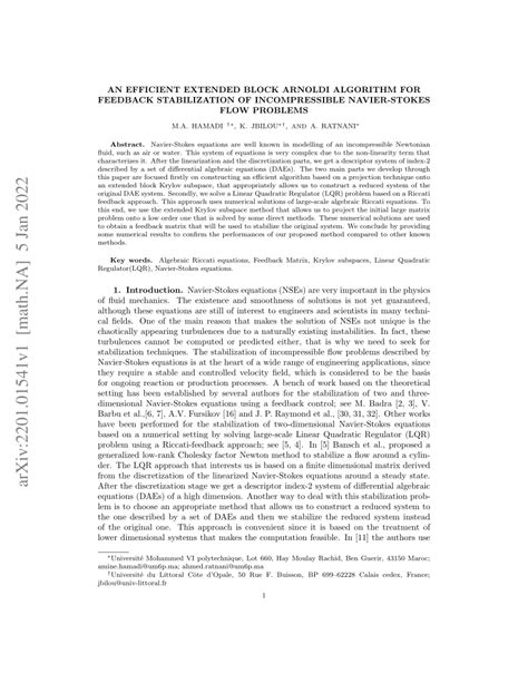 Pdf An Efficient Extended Block Arnoldi Algorithm For Feedback