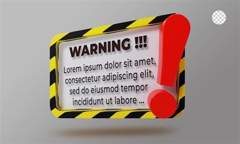 Premium Psd 3d Rendering Warning Box Interface Mockup