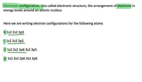 Solved Write An Electron Configuration For Each Element And The