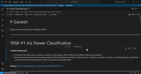 Completed Task 1 Iris Flower Classification With Oasis Infobyte