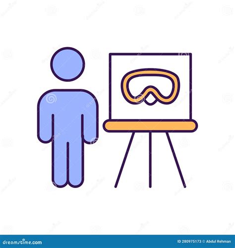 Diving Course Outline With Colors Fill Vector Icon That Can Easily Edit Or Modify Stock Vector