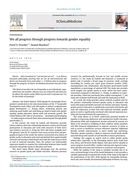 PDF We All Progress Through Progress Towards Gender Equality