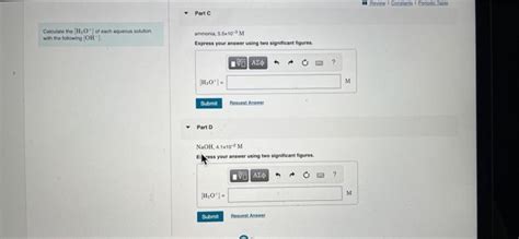 Solved Part A Calculate The H 0 Of Each Es Solution With Chegg Com