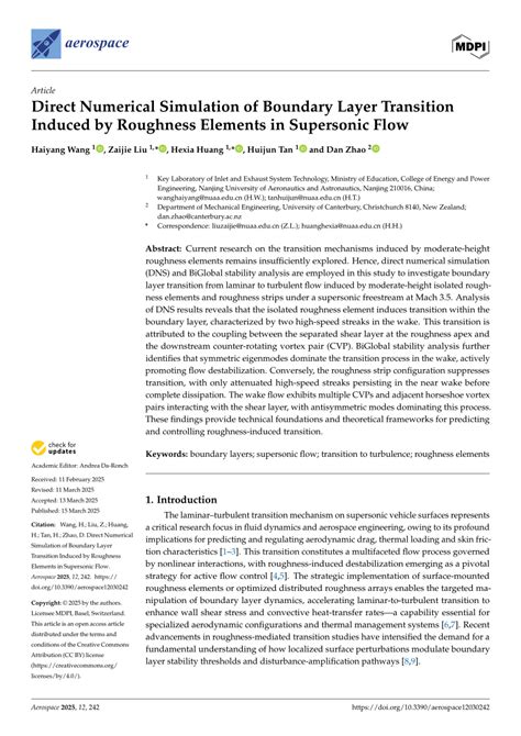 pdf direct numerical simulation of boundary layer transition induced