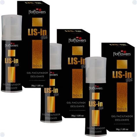 Kit Com 3 Gel Lis In Lubrificante íntimo Deslizante Dessensibilizante Extra Forte Lisin Gold