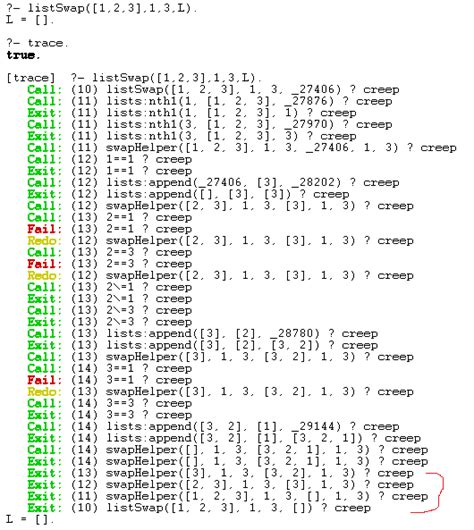 prolog swap two specified index elements in a list error stack overflow