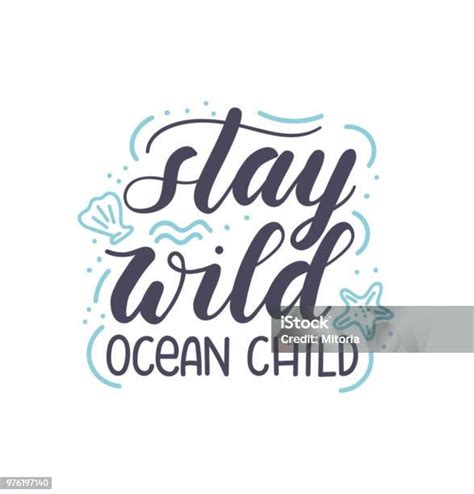 손으로 그린 조개와 흰색 바탕에 격리 한다면 바다 아이 레터링 비문 유지 손으로 그린 여름 달 필입니다 벡터 일러스트입니다 0명에 대한 스톡 벡터 아트 및 기타 이미지