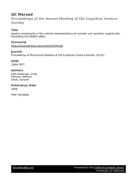 Pdf Spatial Components In The Mental Representations Of Numeric And Symbolic Magnitudes