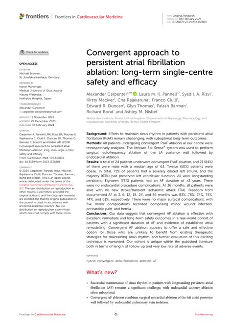 Pdf Convergent Approach To Persistent Atrial Fibrillation Ablation