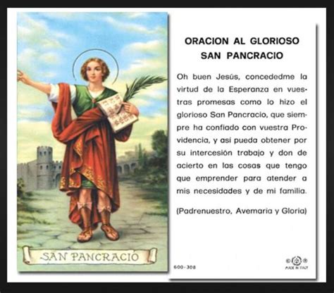 Oraciones A San Pancracio Para Dinero Trabajo Ventas Y Más 9a3