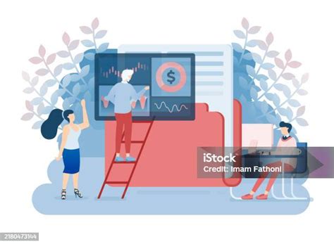 거대한 폴더 아이콘에서 데이터를 찾는 남성과 작업자가 데이터 검색 및 폴더 내 데이터 정렬을 운영하고 있습니다 Sql에 대한 스톡 벡터 아트 및 기타 이미지 Istock