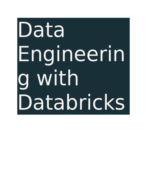 data engineering databricks pdf sql apache spark