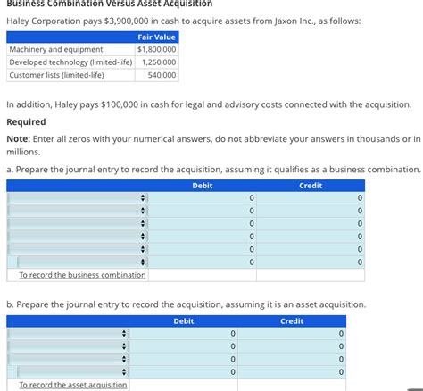 Solved Business Combination Versus Asset Acquisition Haley