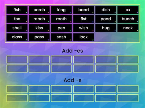 Adding S Or Es Sort Group Sort