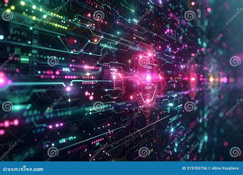 background with technological digital data interface elements