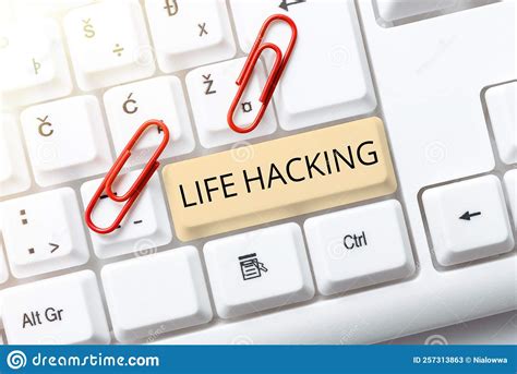 Text Showing Inspiration Life Hacking Business Approach Simple And Clever Techniques In