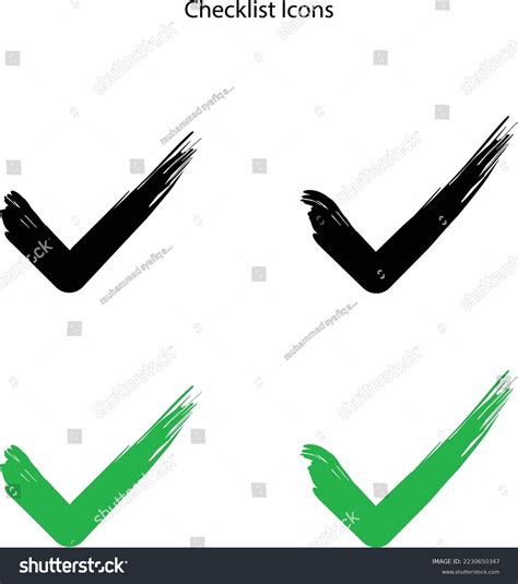 Green Check Mark Icon Set Checklist Stock Vector Royalty Free 2230650347 Shutterstock