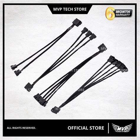 Molex To Pwm Splitter Cable Adapter Compatible With 3 Pin And 4 Pin Pwm Pc Cooling Fan Connector