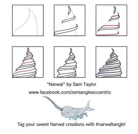 zentangle eccentric narwal pattern