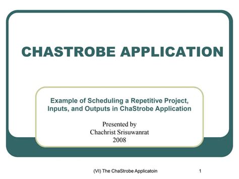 chastrobe application a simulation based scheduling software for