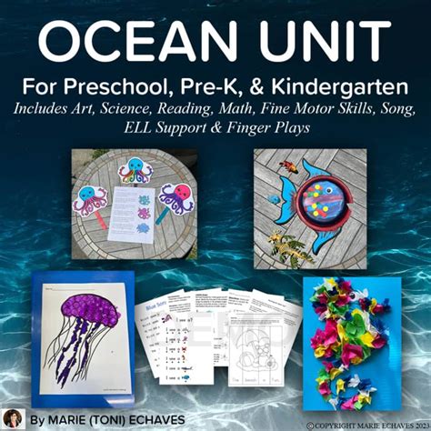 Ocean Unit For Preschool Pre K Kindergarten By Marie Echaves Tpt