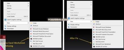 Restore Missing Microsoft Excel Option