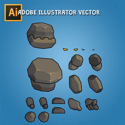 Artstation Tiny Rock Monster 2d Character Sprite Game Assets