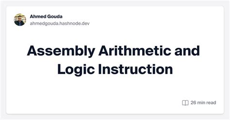Assembly Language Arithmetic And Logic