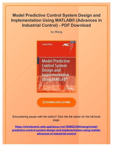Download Model Predictive Control System Design And Implementation