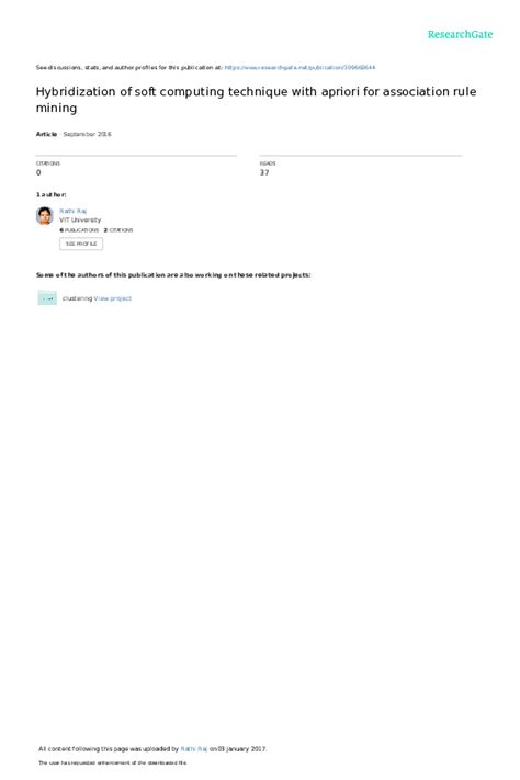 Pdf Hybridization Of Soft Computing Technique With Apriori For
