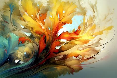 Premium Ai Image Collision Of Natural Elements And Abstract Shapes
