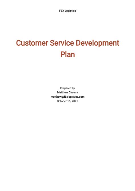 Customer Plan Template