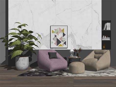 Lazy Floor Sofa Set Sketchup 3d Model Skp File Download Sketchupbox