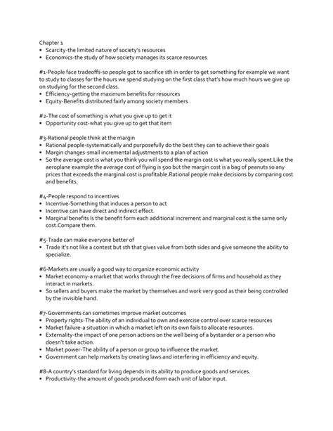 Economics Principles Study Notes Chapter 1