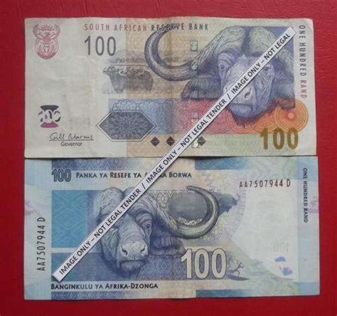 Gill Marcus Mandela R100 Note With Aa Prefix And Old R100 Note With Aa Prefix Both Aa Notes