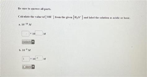 Solved Be Sure To Answer All Parts Calculate The Value Of Chegg