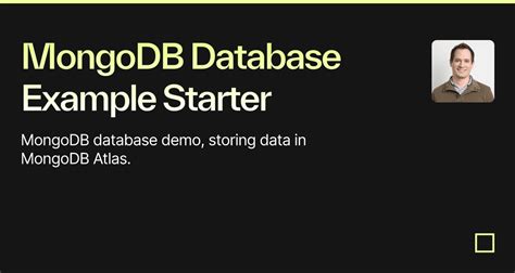 MongoDB Database Example Starter Codesandbox