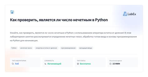 Как проверить является ли число нечетным в Python Labex