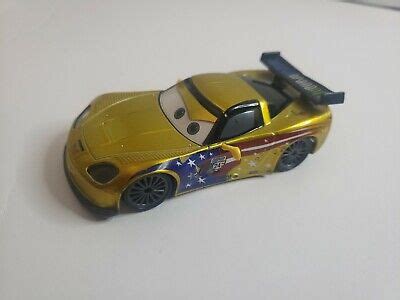 4 Disney Pixar Cars Jeff Gorvette Corvette Metallic Gold Usa World